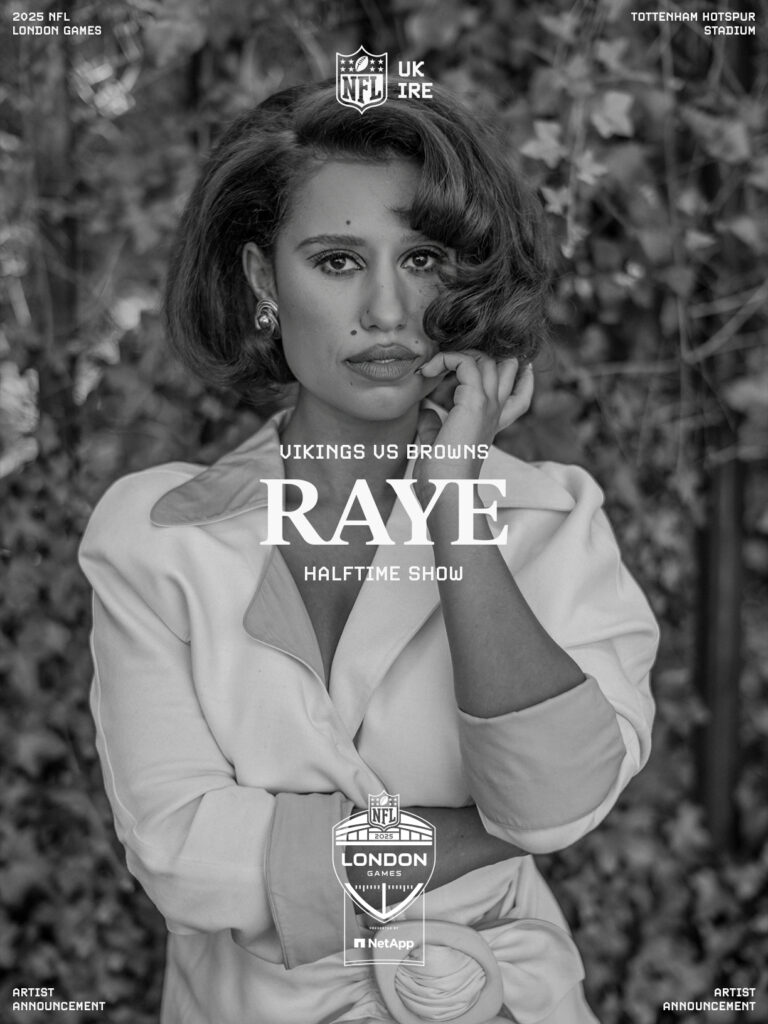 RAYE TO HEADLINE HALFTIME SHOW AT THE FIRST 2025 NFL LONDON GAME ...