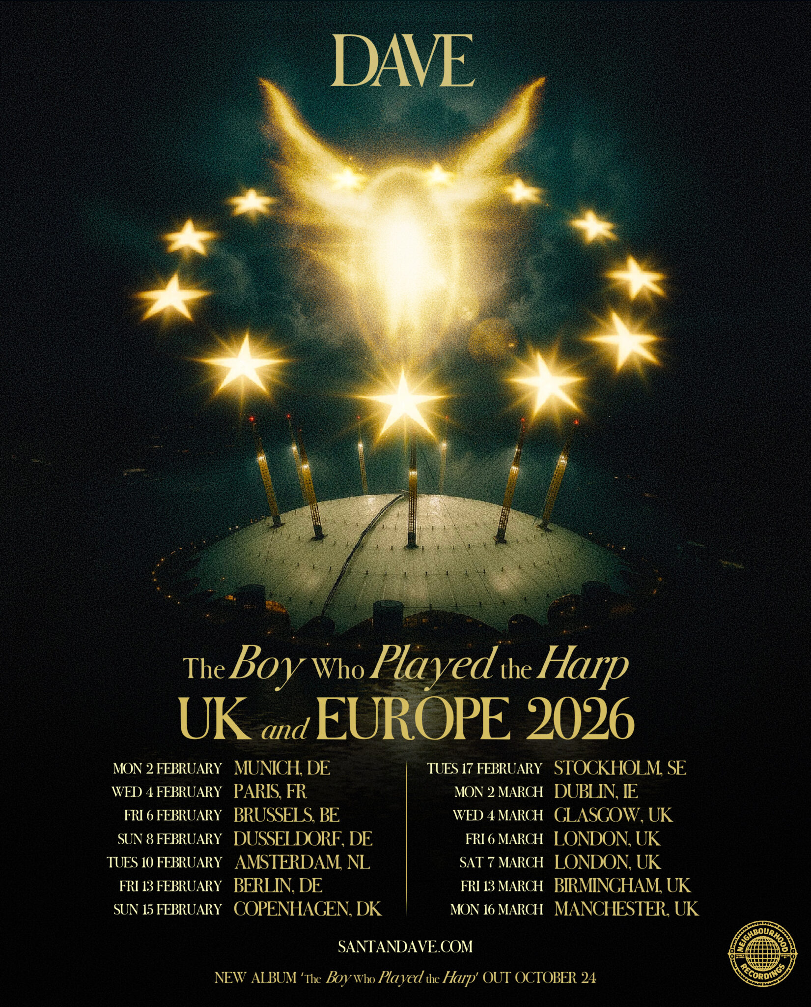 DAVE ANNOUNCES 'THE BOY WHO PLAYED THE HARP' 2026 EUROPEAN TOUR | THE ...
