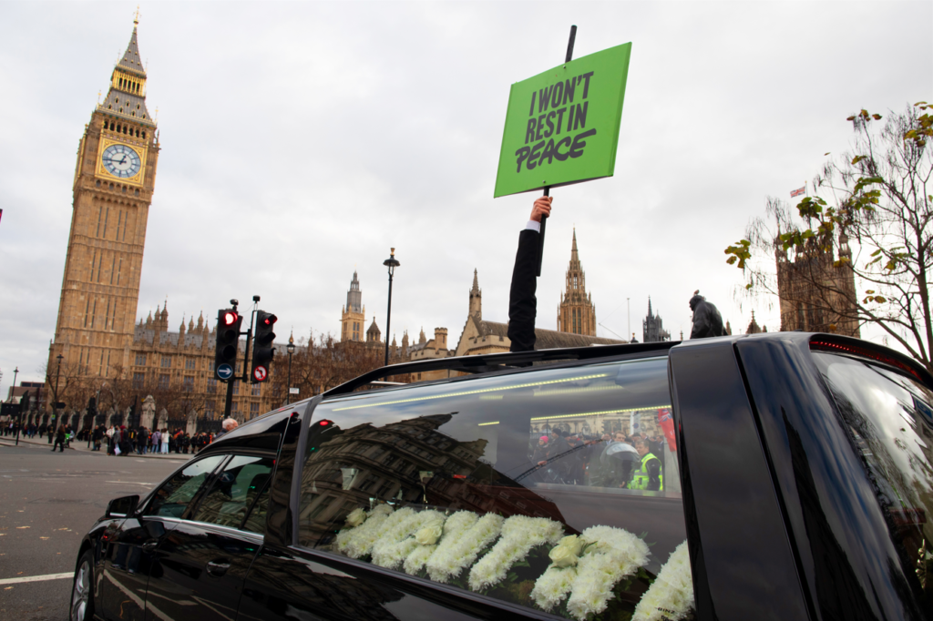 GREENPEACE UK UNVEILS LIMITED-EDITION ‘PROTEST COFFIN’ SO BABY BOOMERS ...