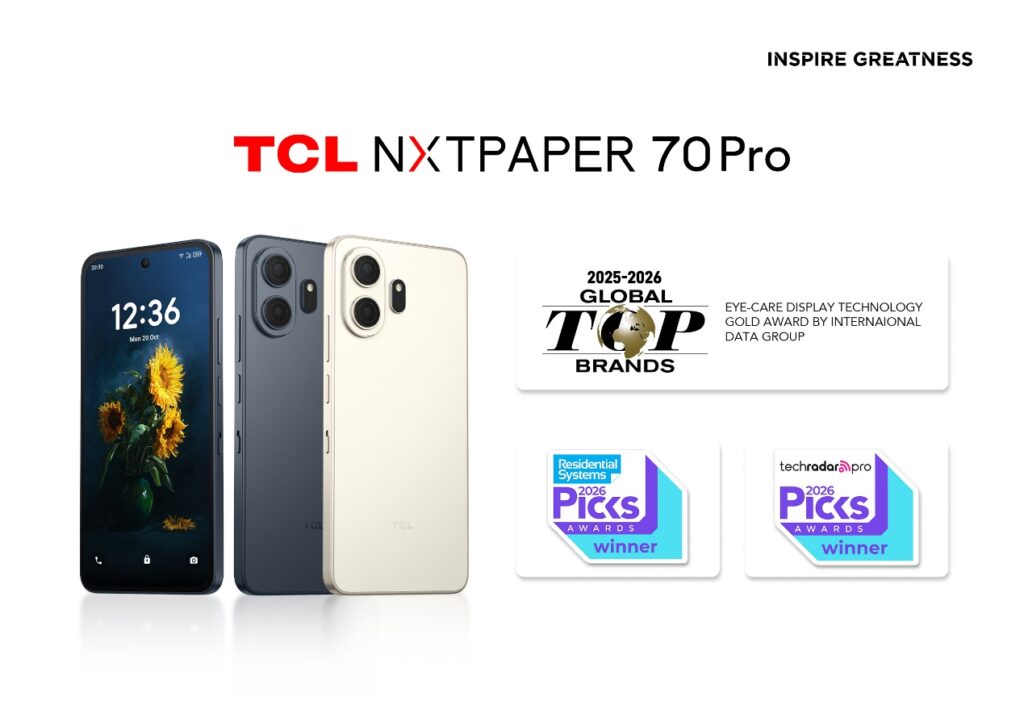 TCL NXTPAPER 70 PRO WINS EYE-CARE DISPLAY GOLD AWARD AT CES 2026 - Tech ...