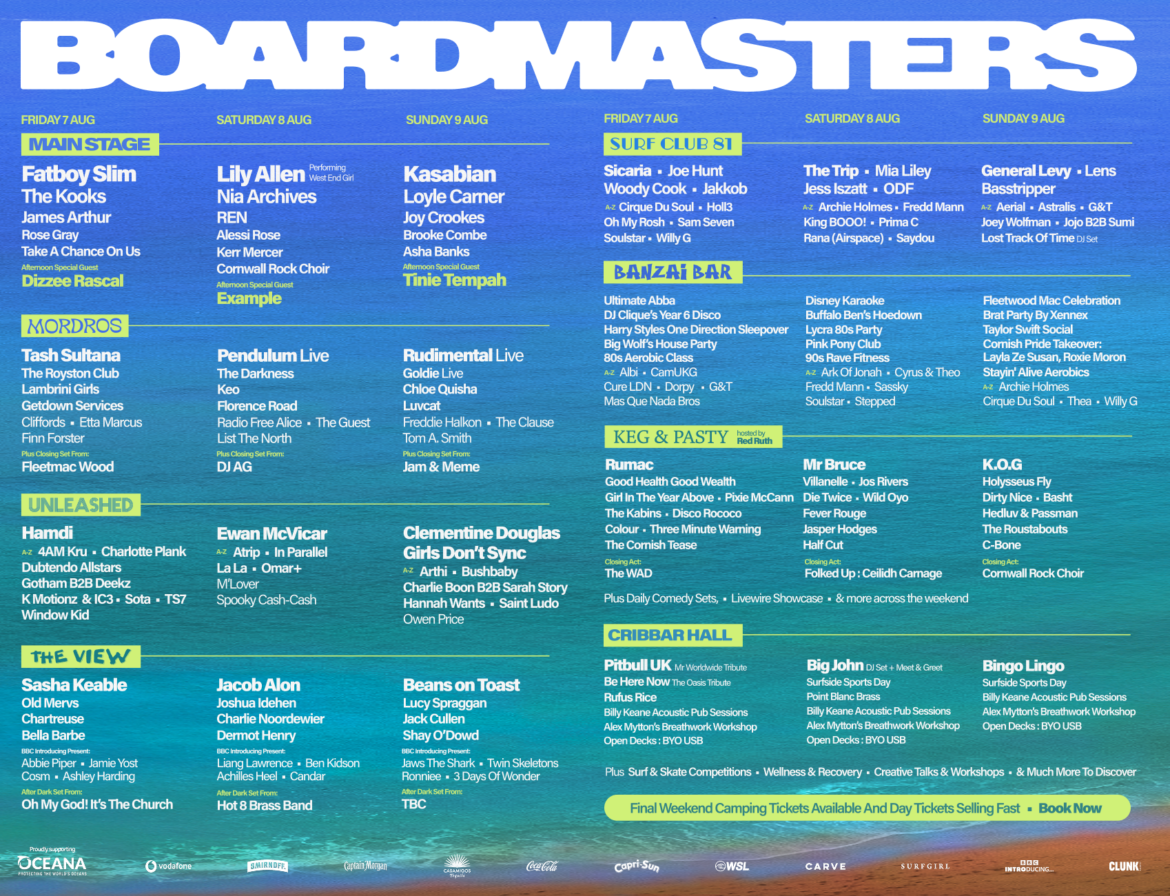 BOARDMASTERS 2026 STAGE SPLITS REVEALED AS NIA ARCHIVES JOINS LINEUP ...
